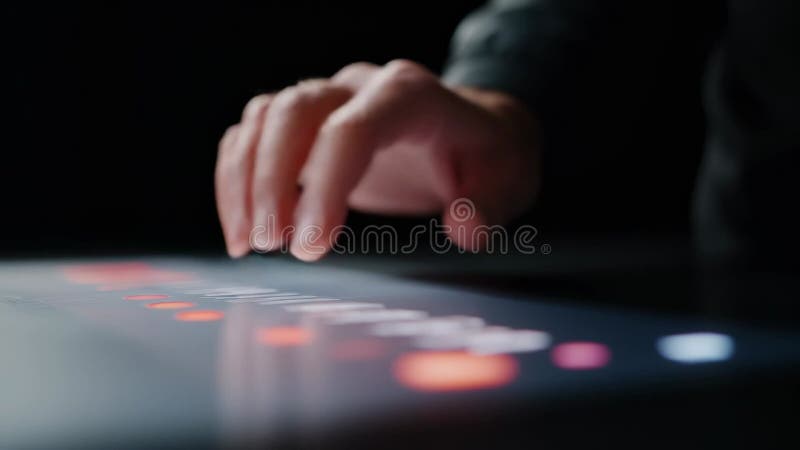 Hand Interacting with a Digital Touchscreen Interface in a Modern ...