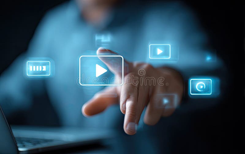 AI-Powered Video Playback Controls Stock Illustration - Illustration of ...