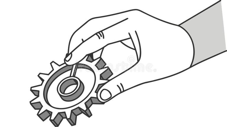Hand Interacting with Gear, Problem Solving, Vector Design Generative ...