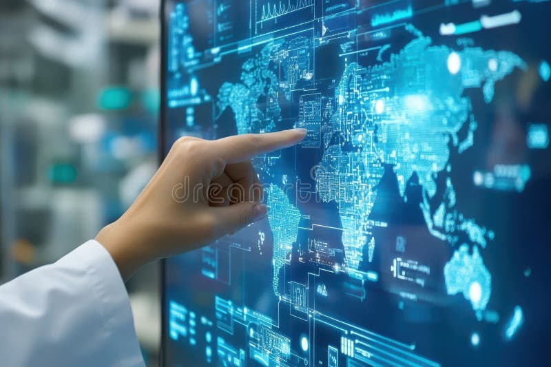Hand Interacting with Global Digital Map Data Visualization Technology ... Hand Interacting with Global Digital Map Data Visualization Technology ...