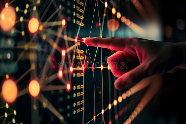 Hand Interacting with Graphs and Data Stock Image - Image of prediction, electronic: 314133027