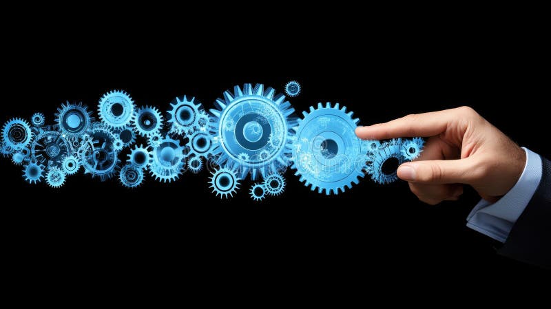 A Hand Interacting with a Holographic Gear Icon in the Context of ...