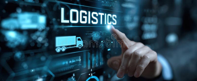 The Hand Interacting with Logistics Data on a Digital Touchscreen ...