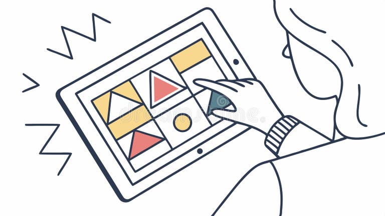 Hand Interacting with Tablet, Digital Interface and Touch Screen ...