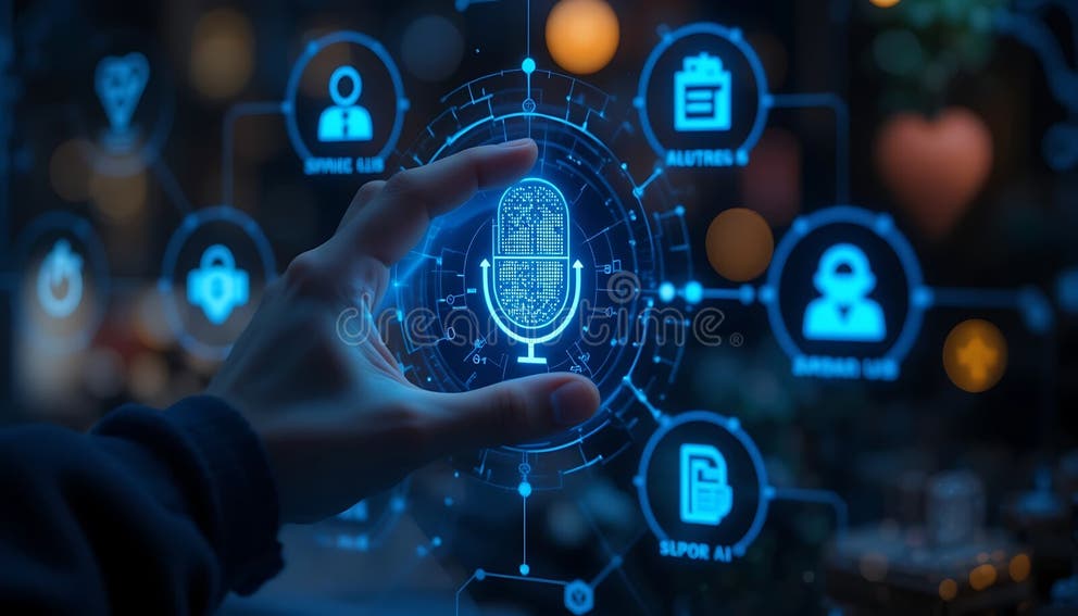 Hand Interacting with Virtual Microphone and Icons for Voice ...