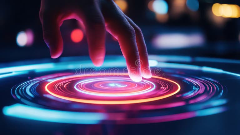 Hand Interaction with UI Affordance in Digital Interface Design Stock ...