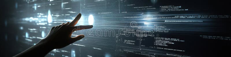 Hand Interacts with Data on Screen, Using Artificial Intelligence ...