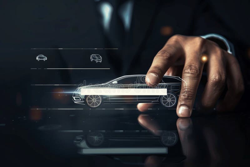 A Hand Interacts with a Digital Car Design Showcasing Innovative ...