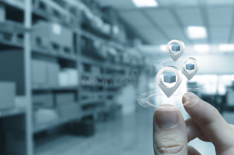 A Hand Interacts with Digital Markers Displaying Product Locations in a ...