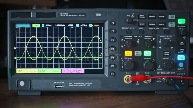 Digital Oscilloscope: Sine Wave Measurement Stock Footage - Video of ...