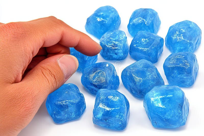 A Hand Interacts with Floating Blue Cubes that Have a Translucent ...