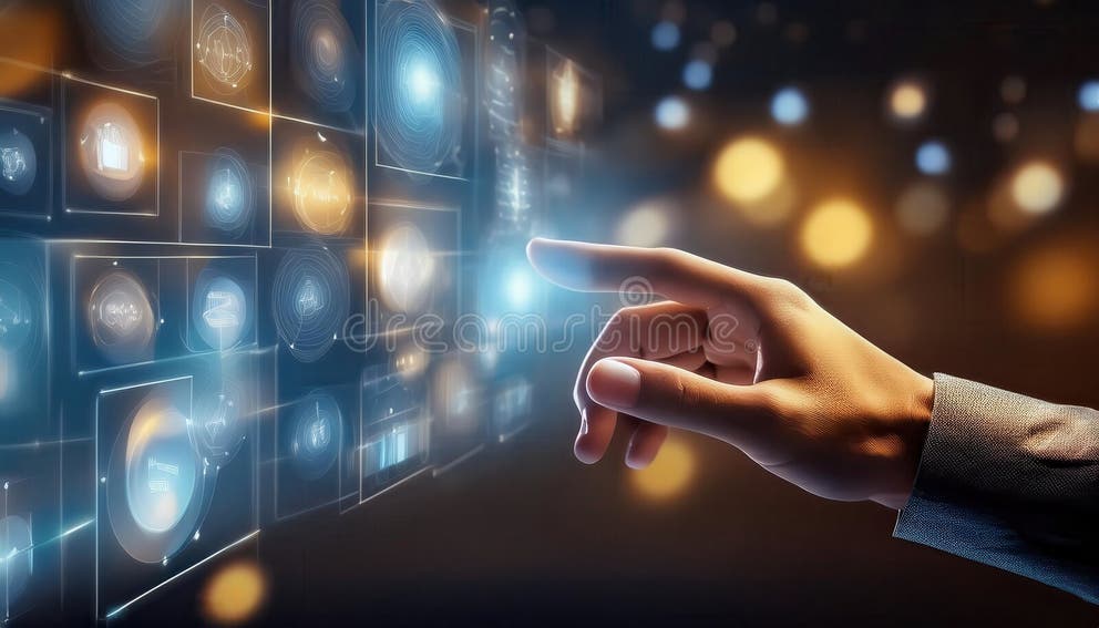 Design Studio Workspace Featuring Translucent Holographic UI Elements ...