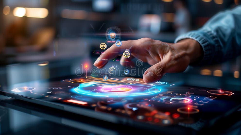 Advanced Augmented Reality Application Stock Illustrations – 704 ...