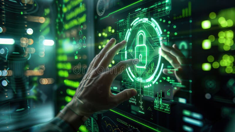 The Digital Lock Screen.AI Generated Image Stock Photo - Image of ...