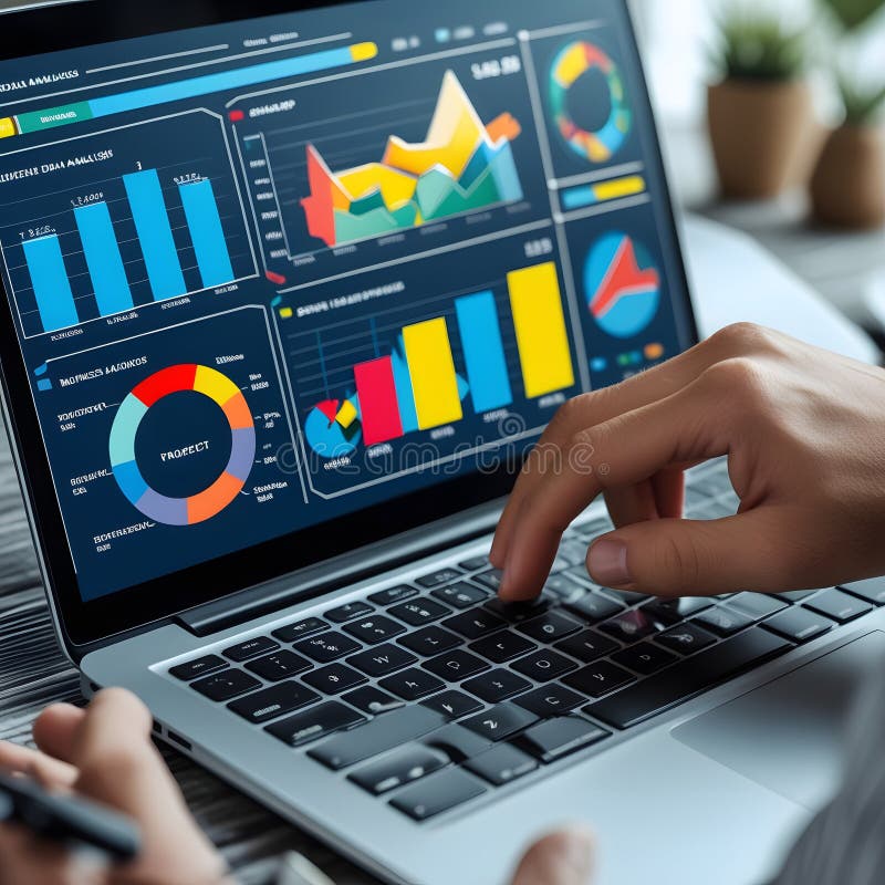 A Hand Interacts with the Laptop, Evoking Concepts of Technology ...