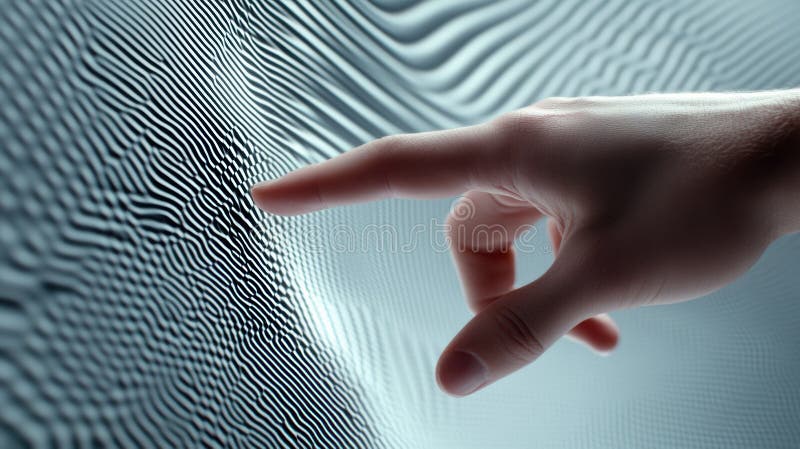 A Hand Interacts with a Textured Digital Surface, Exploring Tactile ...