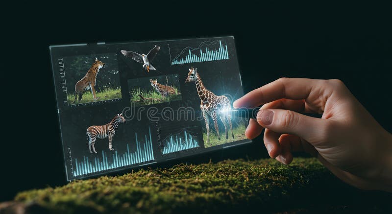 Interactive Display Featuring Wildlife Imagery, Ai Generated Stock ...