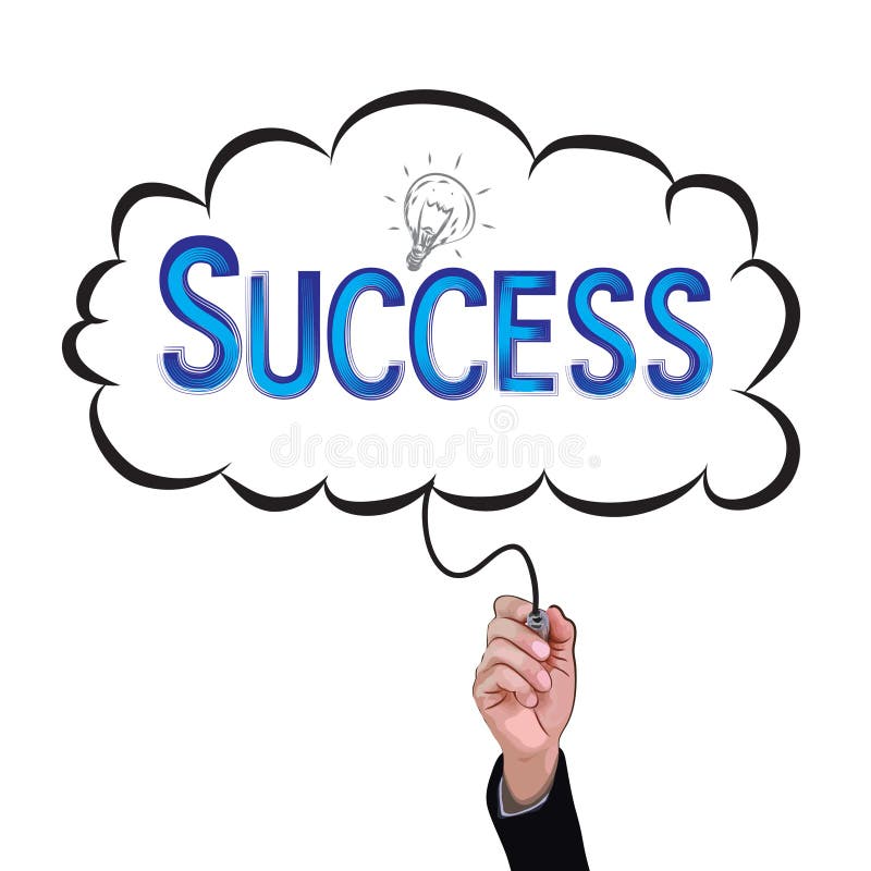 Hand Isolate Pencil Idea Write Blue Success Illustration. Stock Vector ...