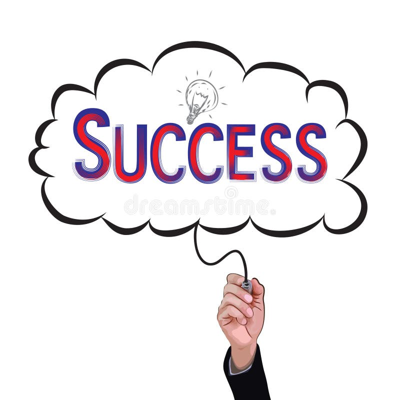 Hand Isolate Pencil Idea Write Red Success Illustration. Stock Vector ...