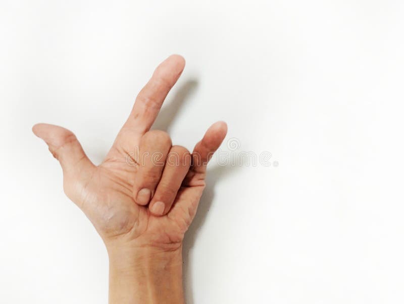 Hand Isolated by White Background. Hand Gesture. Hand Showing. Empty ...