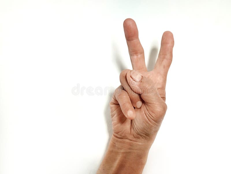 Hand Isolated by White Background. Hand Gesture. Hand Showing. Empty ...