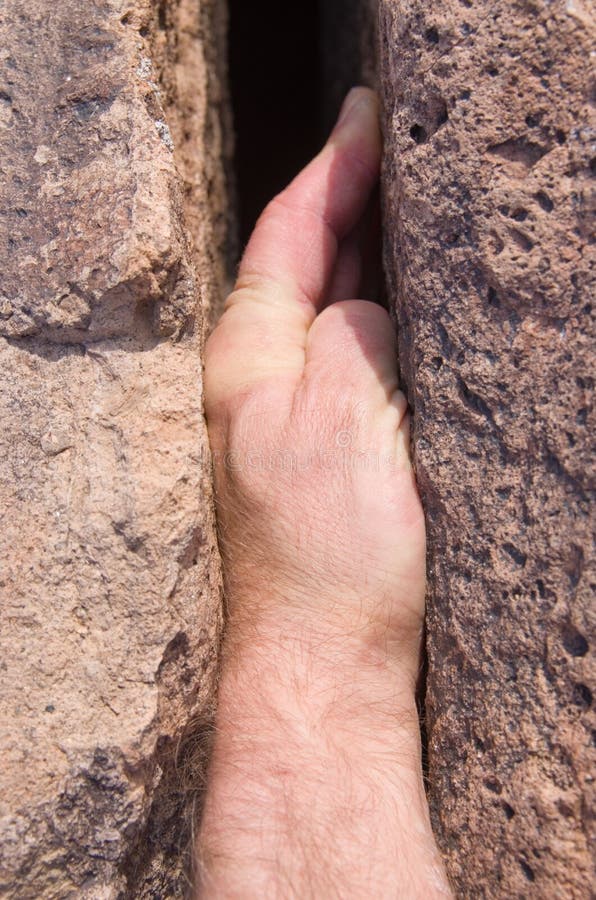 Hand jam stock photo. Image of wedge, hold, left, climber - 23180730