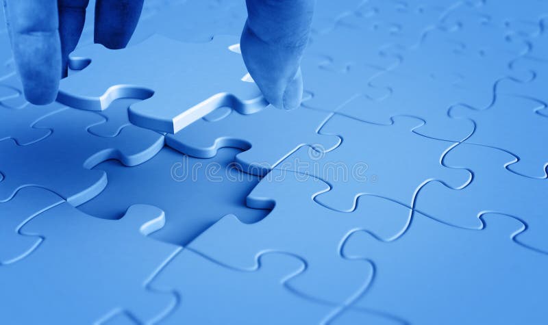 Joining two puzzle pieces stock image. Image of successful - 13405903