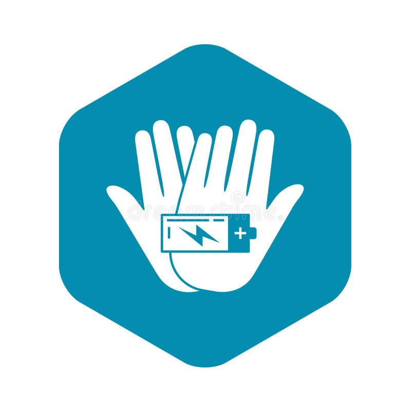 Hand Keep Battery Icon, Simple Style Stock Vector - Illustration of ...
