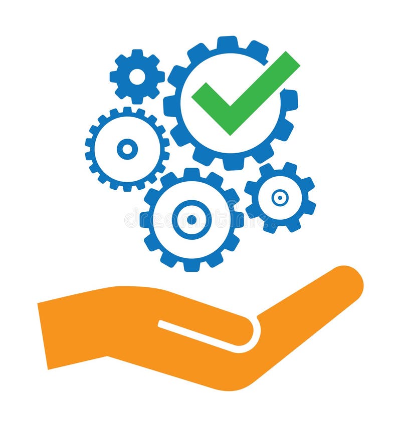 Hand Keep Gears Cogs Mechanism Stock Vector - Illustration of tick ...