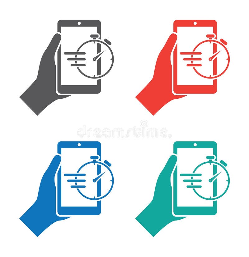 Hand Keep Smartphone with Timer Stock Vector - Illustration of phone ...
