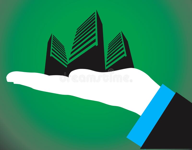 Hand Keeping Buildings in Palm Stock Vector - Illustration of engineers ...