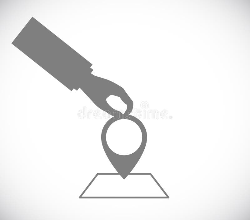 Hand keeps pin map stock vector. Illustration of place - 200602375
