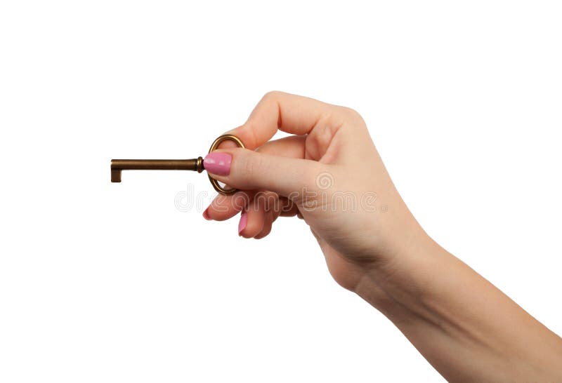 Hand holding a gold key stock image. Image of business - 15113389