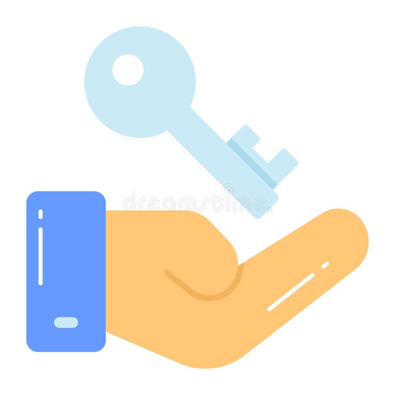 Key Handover of Key Care Icon Design, Isolated on White Background ...
