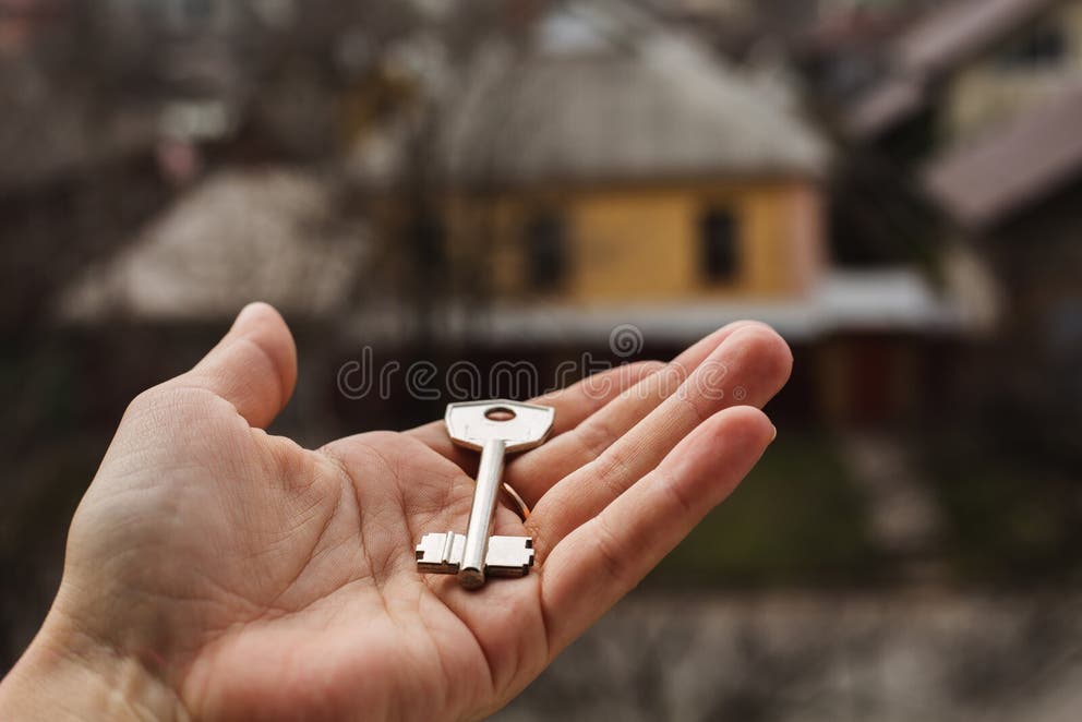 Hand with Key in House Background. Stock Photo - Image of legal, rent ...
