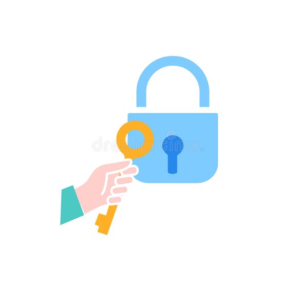 Hand with key icon stock vector. Illustration of management - 268228769