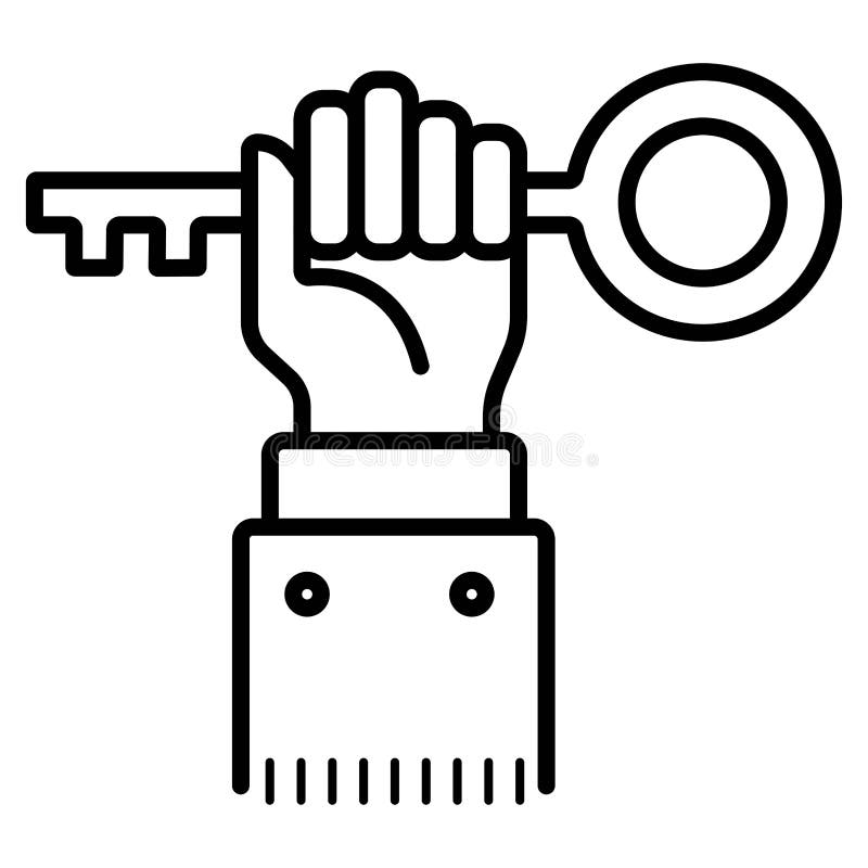 Hand with key icon, vector stock vector. Illustration of flat - 144989264