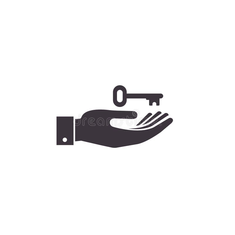 Hand with Key Icon, Vector Isolated Flat Illustration Stock Vector ...
