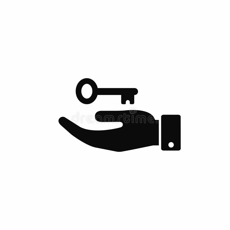 Hand with Key Icon, Vector Isolated Illustration Stock Vector ...