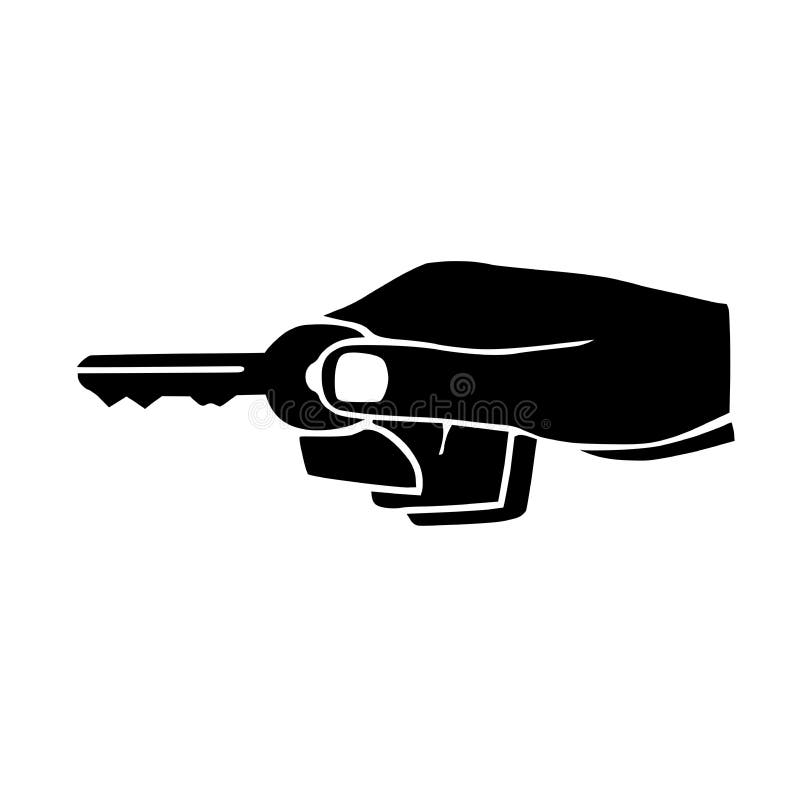 Hand with key stock vector. Illustration of vector, hand - 49100925