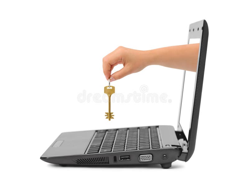 Hand with key and notebook stock photo. Image of communications - 30478522