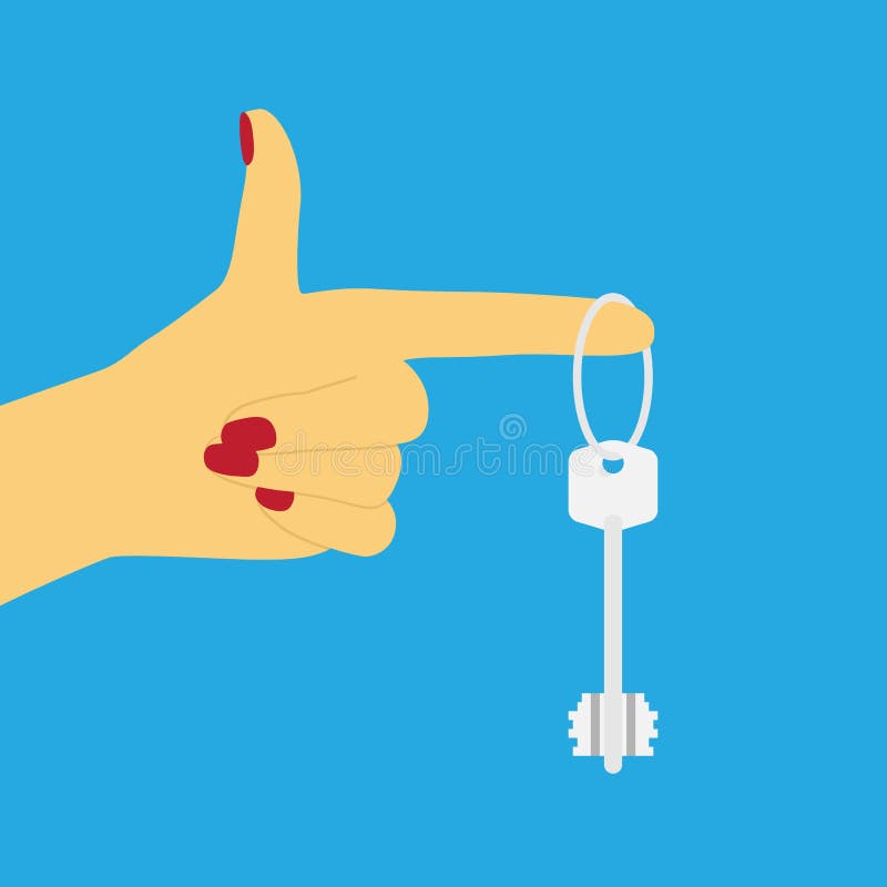 Hand and key stock vector. Illustration of icon, rent - 43834624