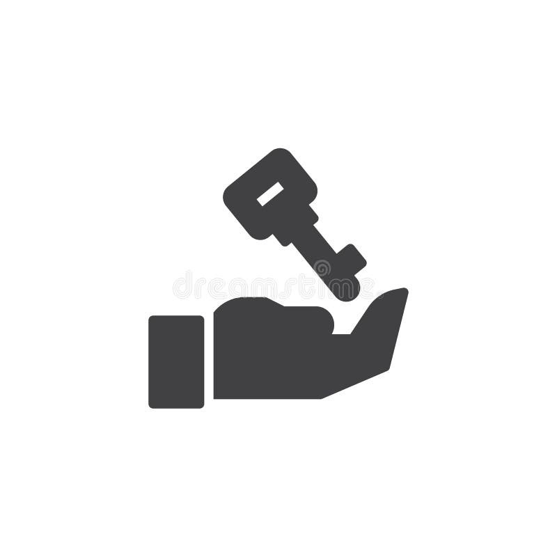 Hand and key vector icon stock vector. Illustration of real - 132999355