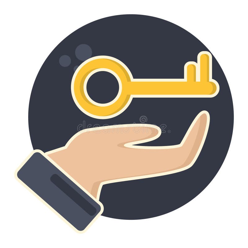 Hand and Key. Vector Illustration Decorative Design Stock Vector ...