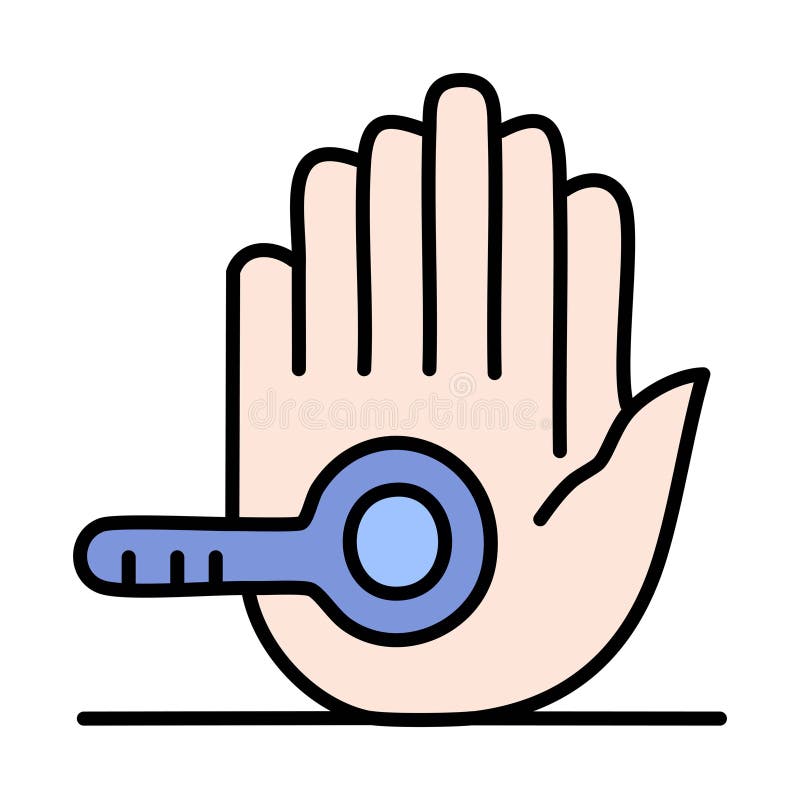 Hand with Key Vector Illustration, Filled Design Editable Outline Icon ...