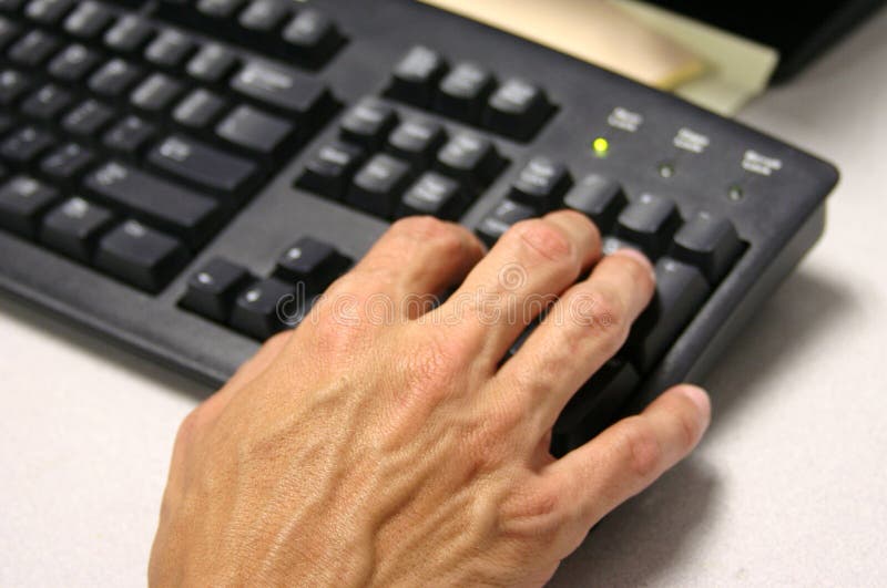 Hand on keyboard stock image. Image of press, desk, hands - 2955519