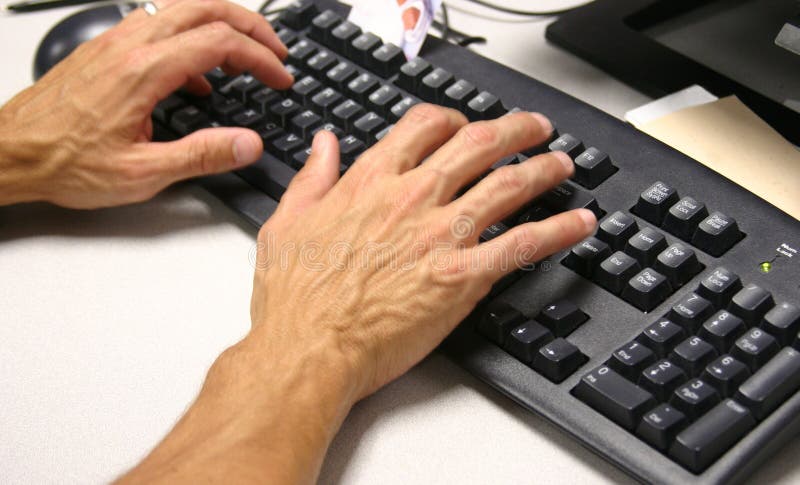 Hand on keyboard stock image. Image of mouse, office, press - 2963615