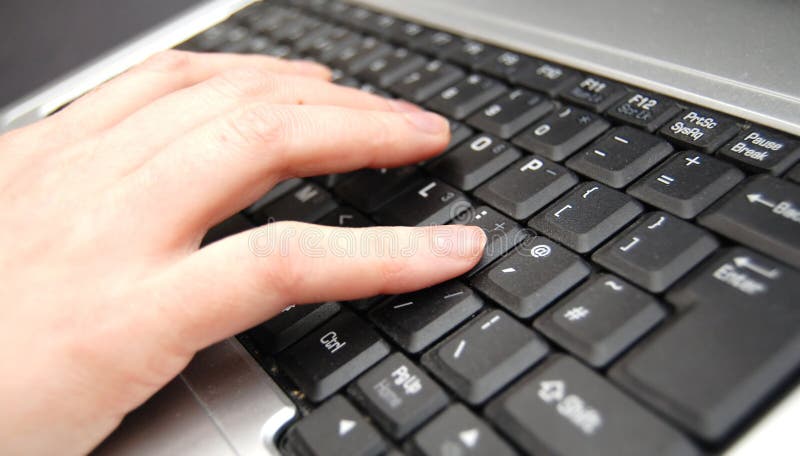 Hand on keyboard stock photo. Image of technology, type - 4242788