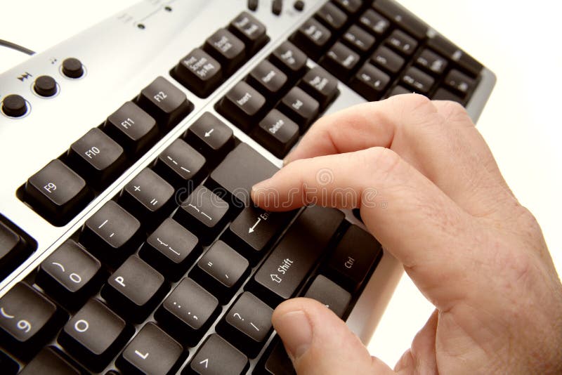 Hand on Keyboard stock image. Image of letter, communicate - 5402151