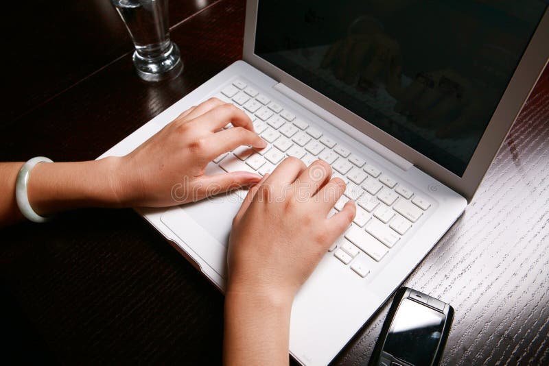 Hand on keyboard stock image. Image of hand, employment - 6208991